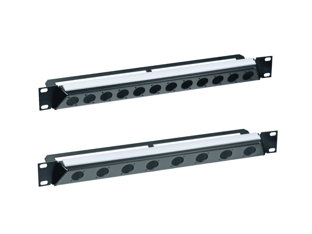 NZP1RU-8/12 Neutrik Angled opticalCON Z Panel, 12x D Shaped cutouts