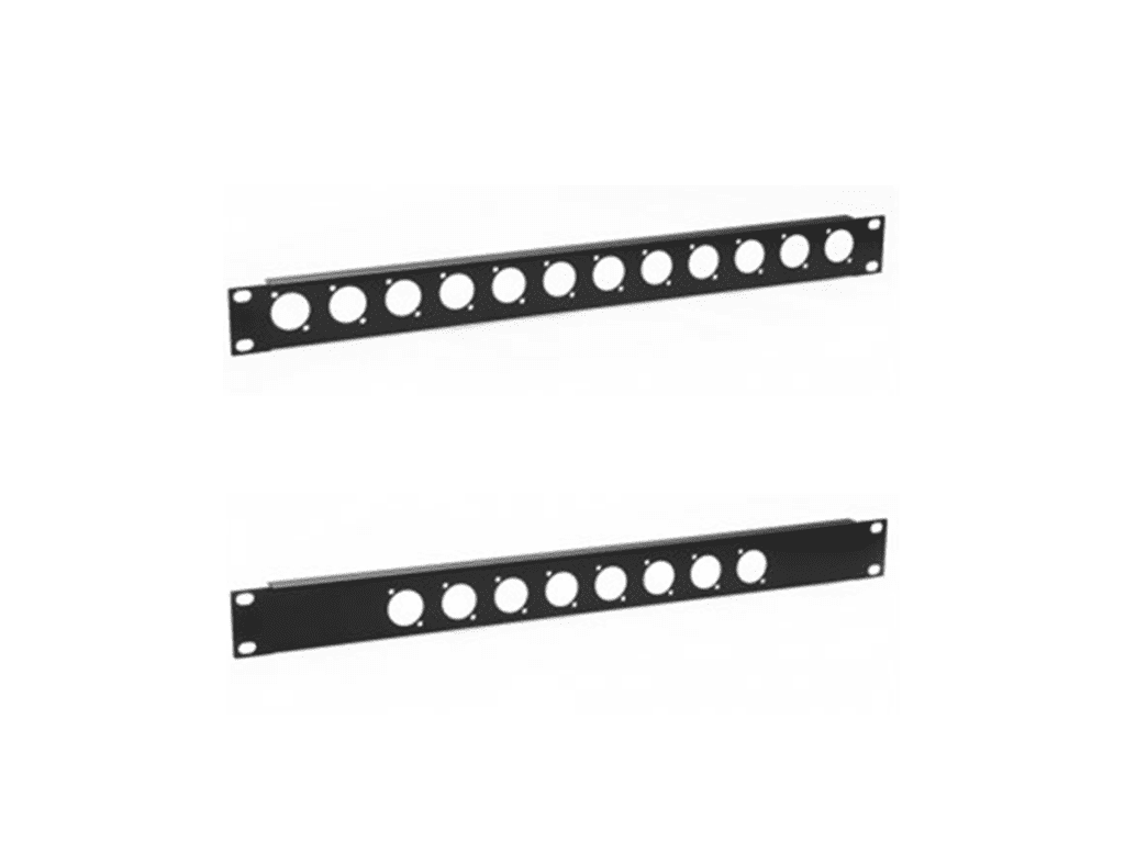1U Patch Panel 8/12 D Series XLR cutouts for Neutrik chassis connectors